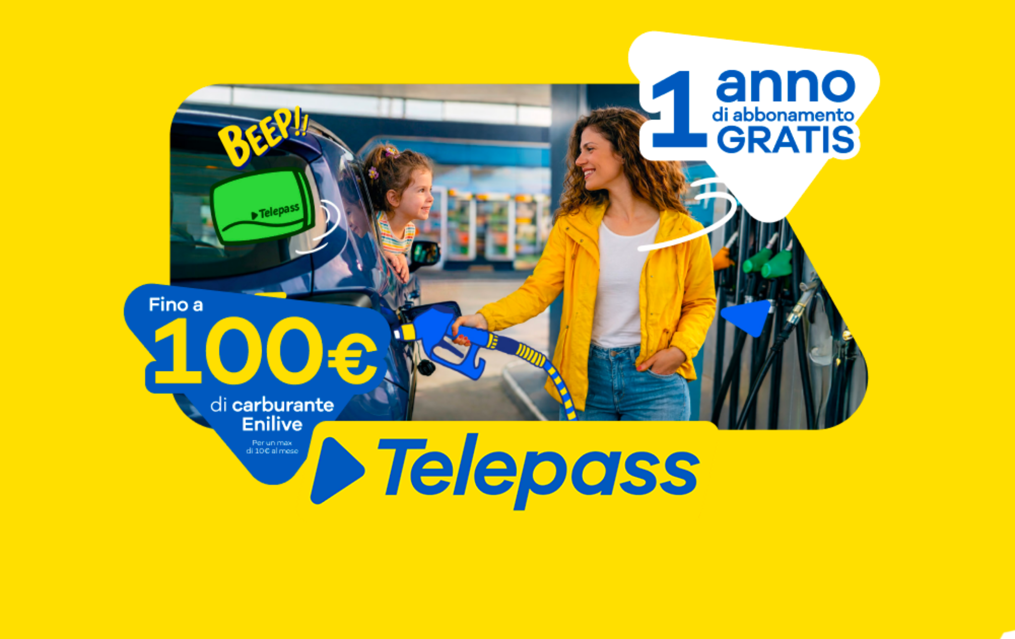 Telepass 12 mesi GRATIS + 100€ di carburante OMAGGIO | Tariffando